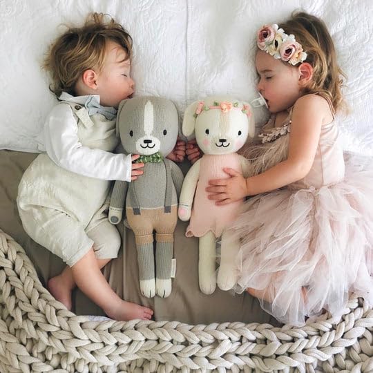 cuddle + kind Noah The Dog Little 13" Hand-Knit Doll β 1 Doll = 10 Meals, Fair Trade, Heirloom Quality, Handcrafted in Peru, 100% Cotton Yarn