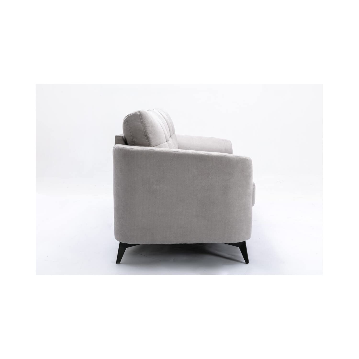 Lilola Home Callie Light Gray Velvet Fabric Sofa