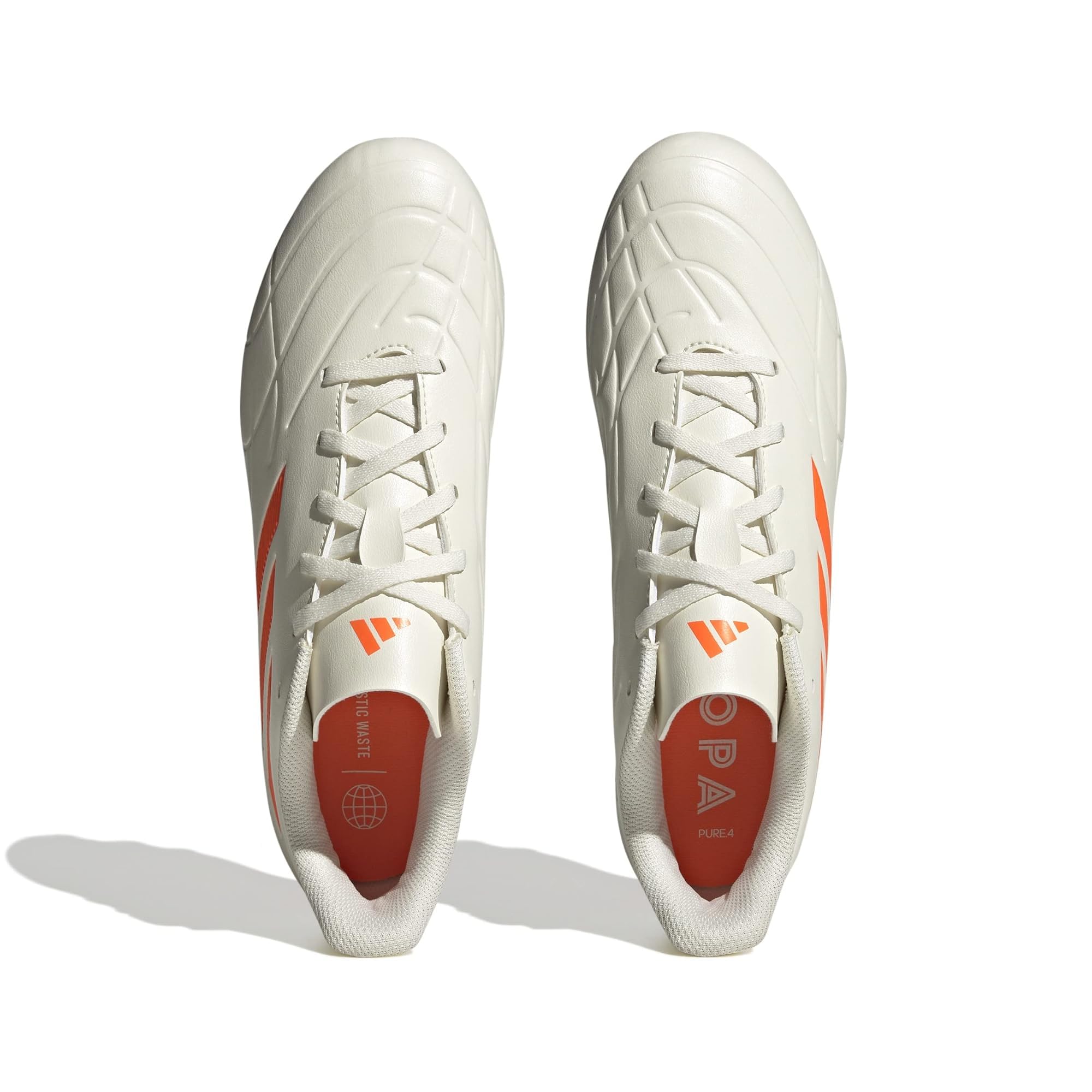adidas Unisex Copa Pure.4 Flexible Ground Soccer Shoe, Off White/Solar Orange/Off White, 10 US Men