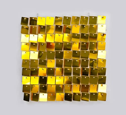 BannerBuzz Shimmer Panel Backdrop, Made of Premium Quality Plastic (Gold, 6' W X 8' H)