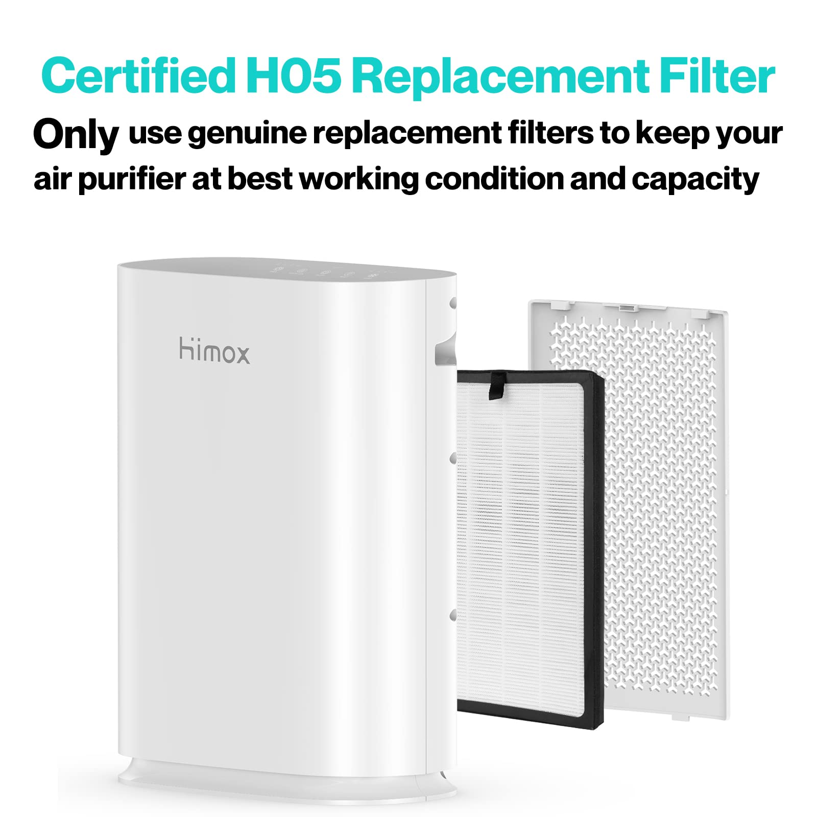 HIMOX H05 Replacement Filters, Medical Grade HEPA H14 Replacement Filters for HIMOX H05 Air Purifier,HIMOX H05 Air Purifier Replacment Filter