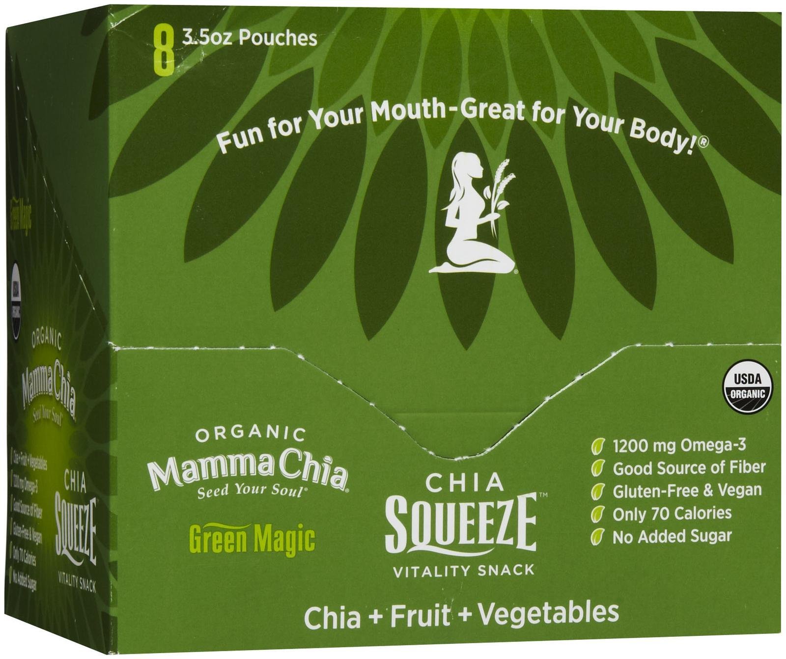 Mamma Chia Squeeze Packs - Green Magic - 3.5 OZ - 16 pk
