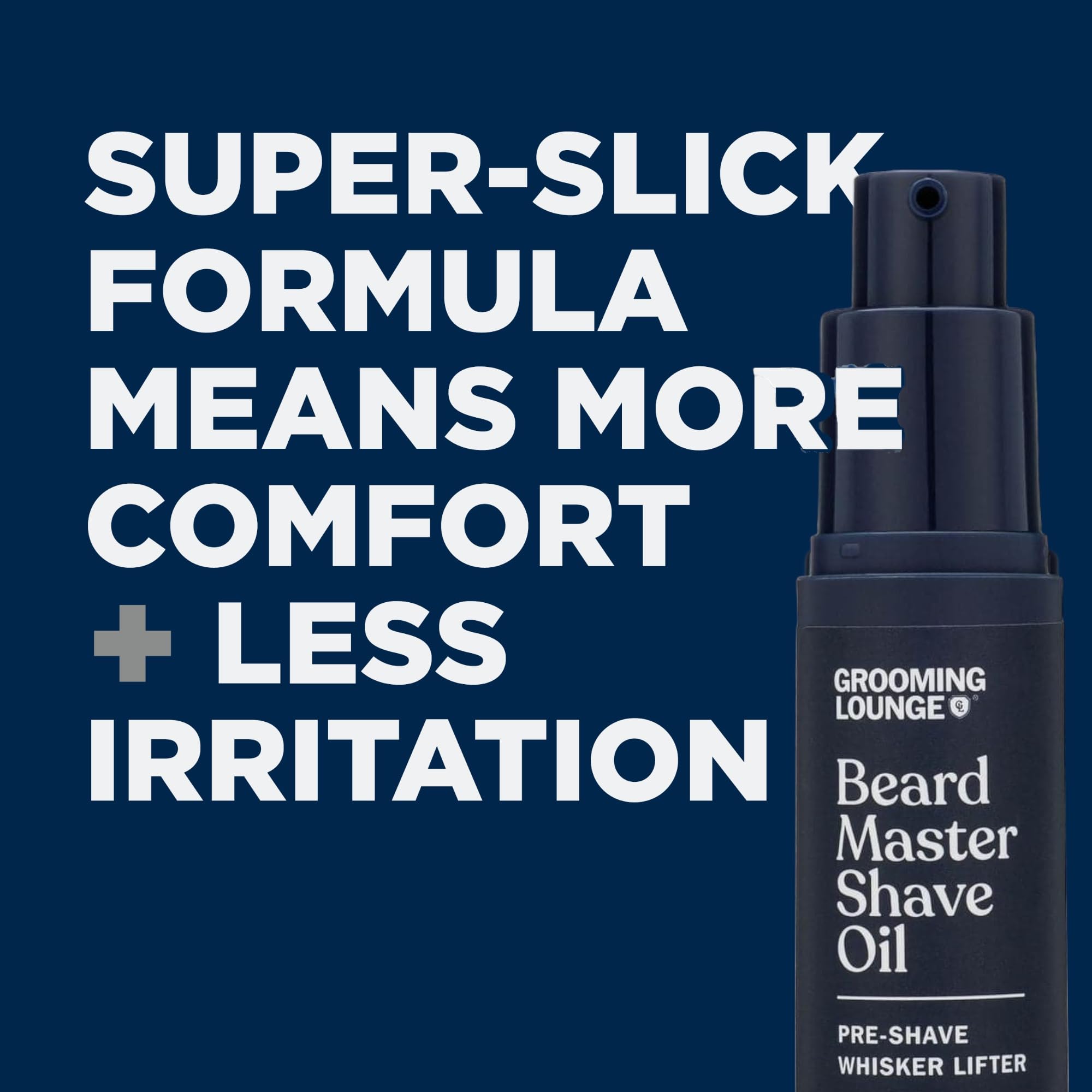 Grooming Lounge Beard Master Shave Oil - Eliminates Razor Drag and Burn - No Clogged Pores or Residue - Can be Used Solo or With a Cream - Translucent Solution - No Parabens - Cruelty Free - .5 oz