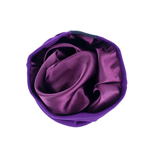 Grace Eleyae GE Sleep Cap | Slap Silky Sleeping Stylish Beanie Hat Premium Quality Head Cover for Curly Hair Women Soft & Smooth Sleep Caps (Purple)