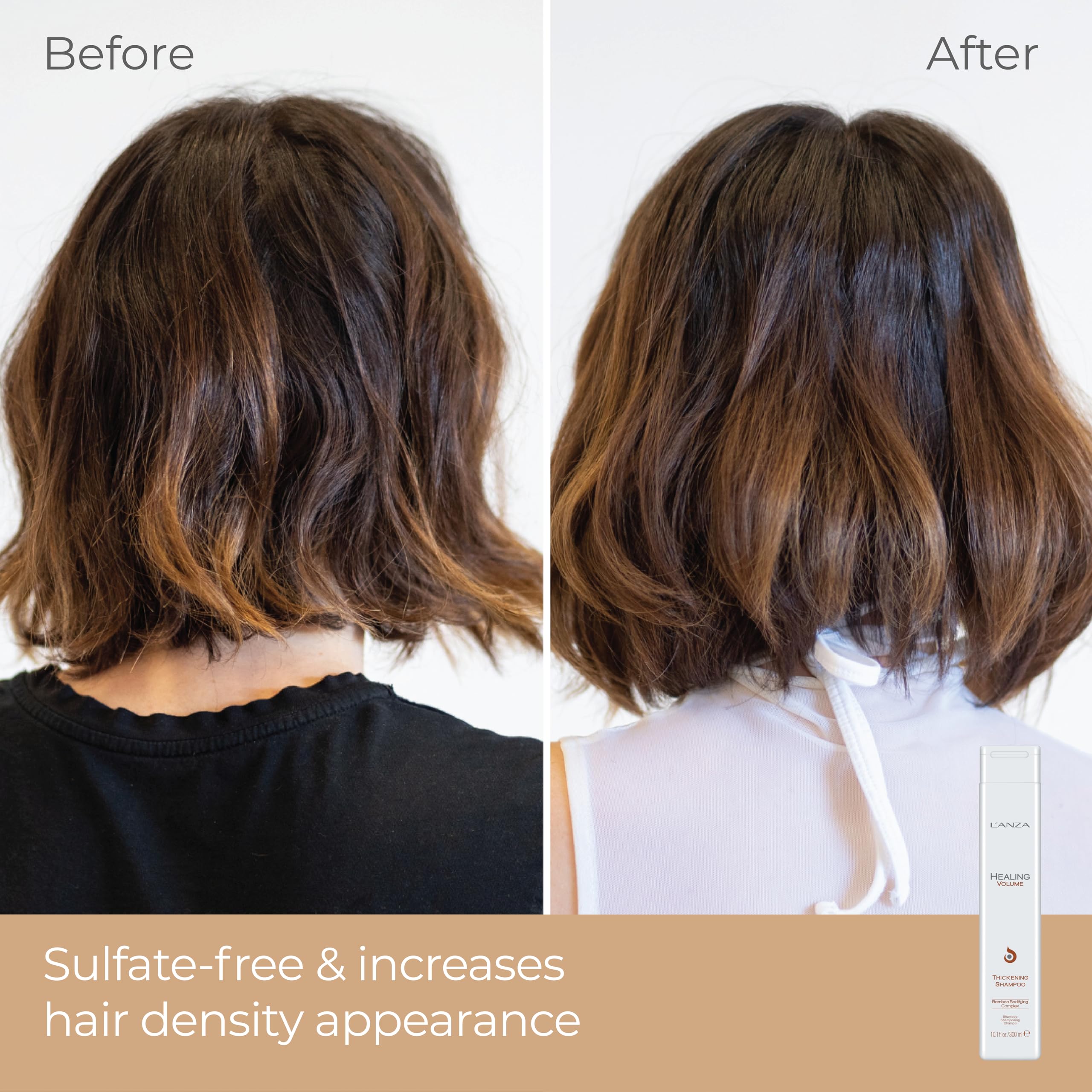 L'ANZA Healing Volume Thickening Shampoo, Boosts Shine, Volume, and Thickness for Fine and Flat Hair, Rich with Bamboo Bodifying Complex and Keratin (10.1 Fl Oz)
