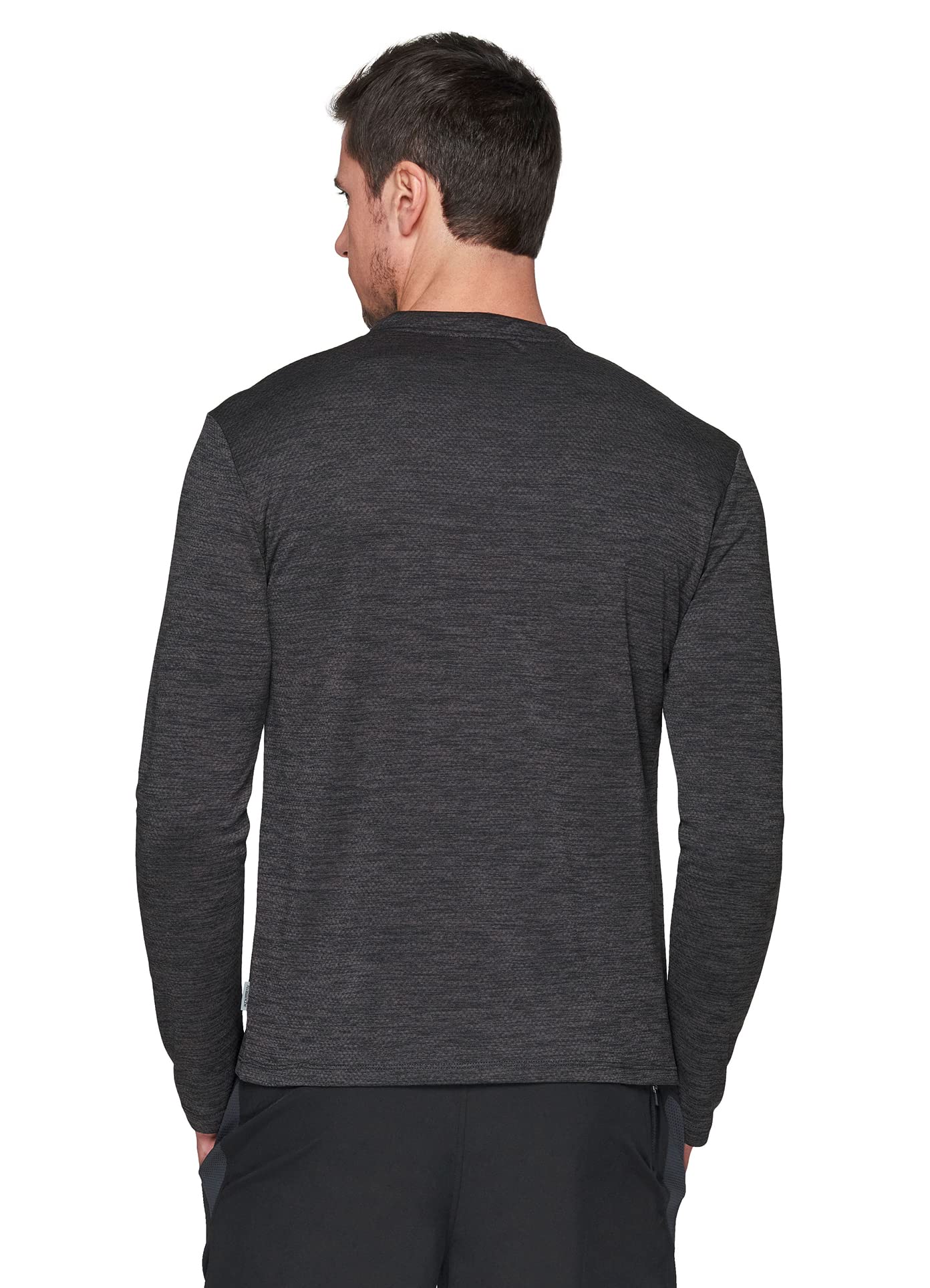 Avalanche Men's Hiking Shirt Breathable Crewneck Long Sleeve Tee Texture Cedar Green M