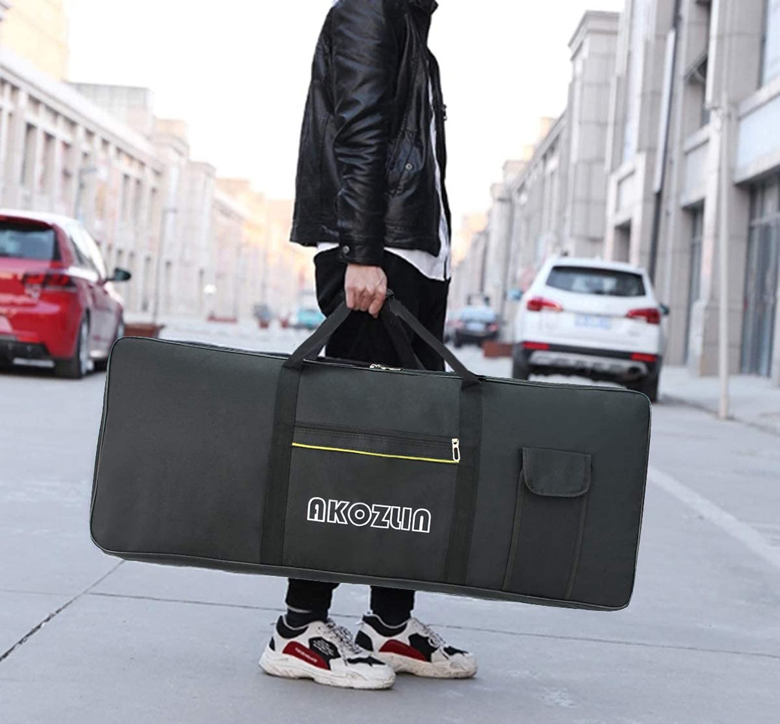 AKOZLIN 76 Portable Padded Keyboard Case Bag,Update Version Electric Piano Keyboard Gig Bag 46"x5.3"x18.8"