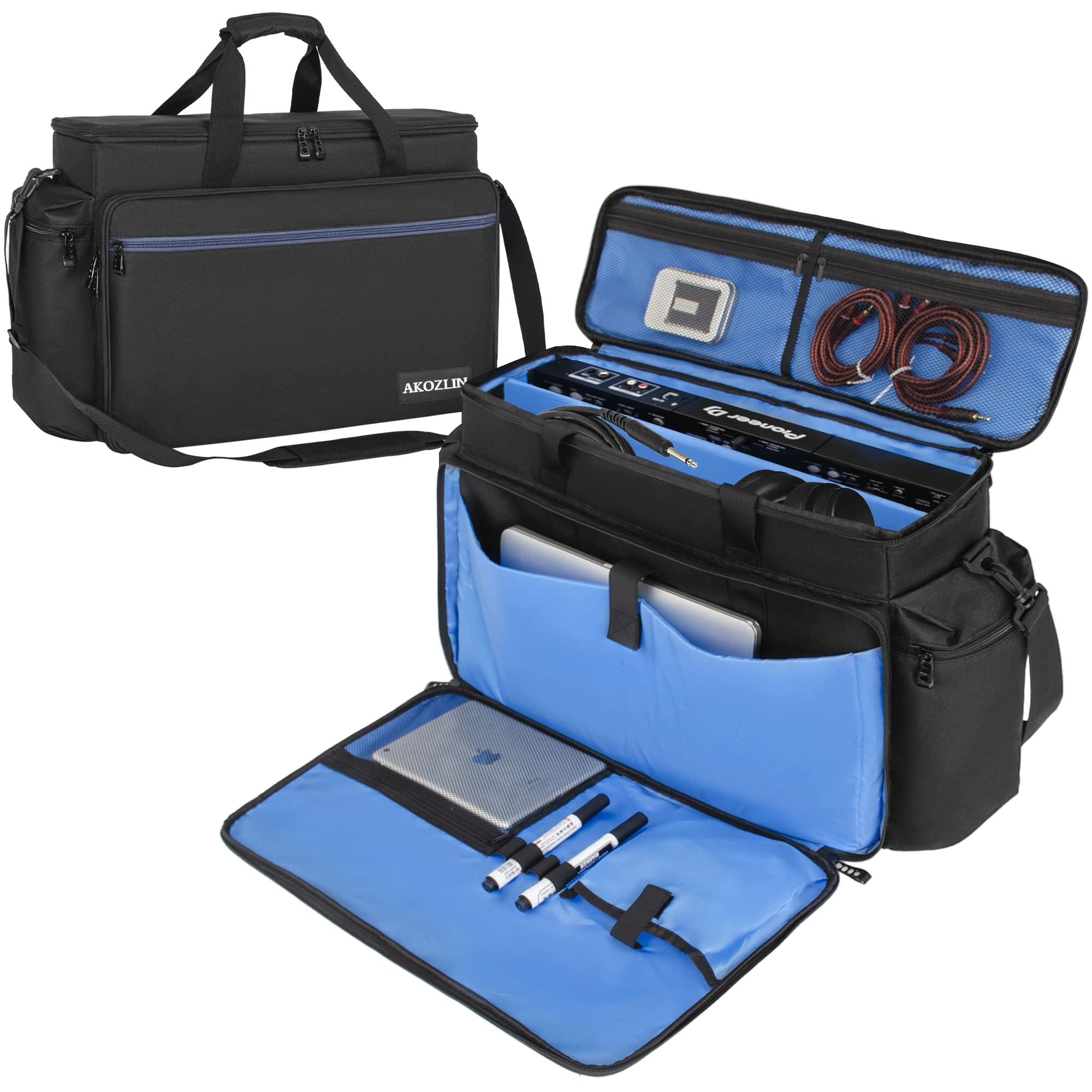 AKOZLIN Protector Gig Bag Fit For Pioneer DDJ SR SR2 RR Denon MC4000 Numark NVII Mixtrack Pro 3 NV Platinum Controller Travel Bag 23.3”×7.5”×14.5”