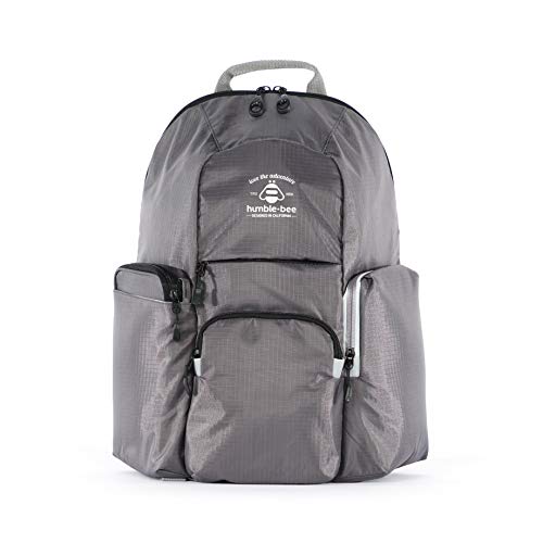 Humble-Bee Free Spirit Backpack Diaper Bag - Removeable Changing Pad - Wipes Case - Durable and Stylish - Water-Repellant (Pebble)