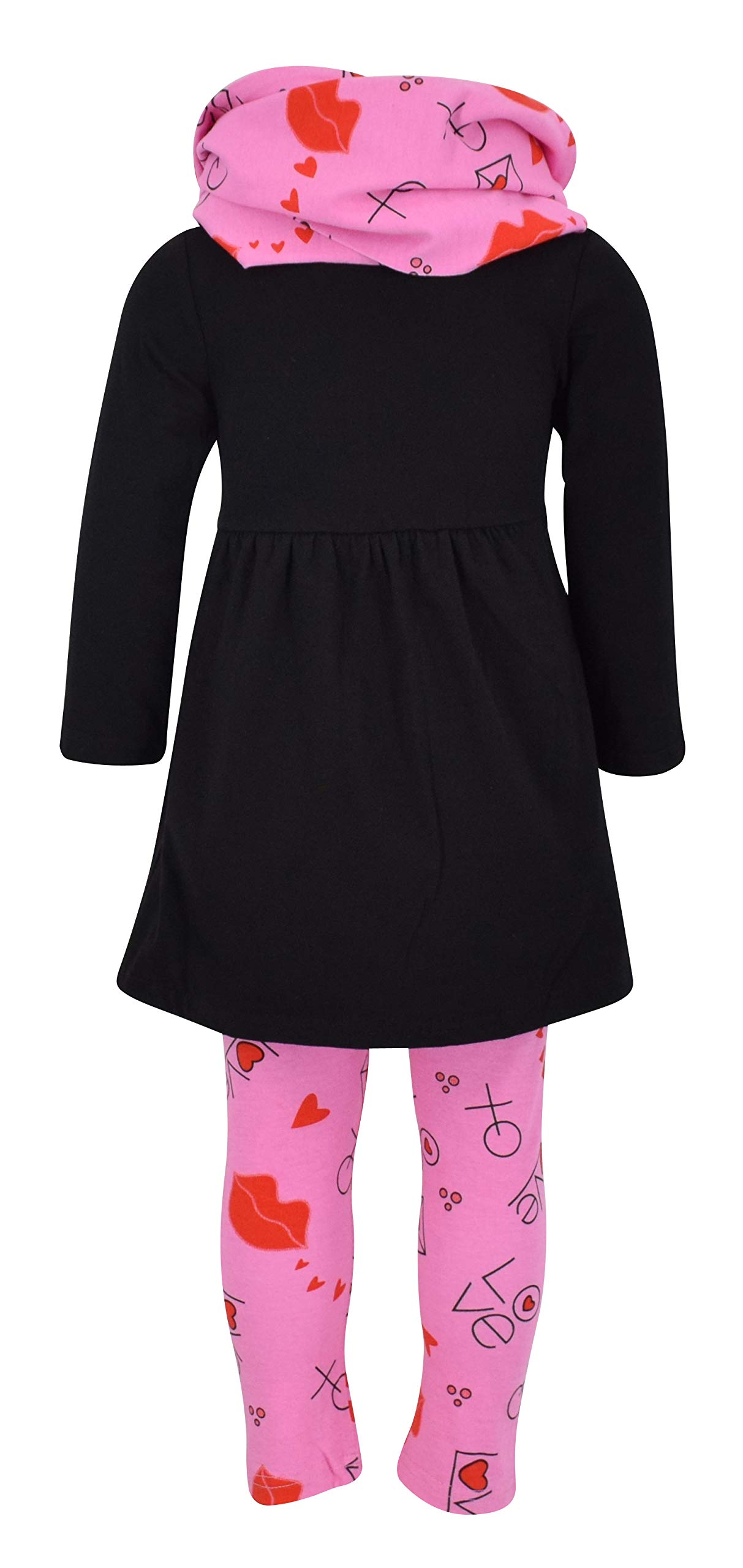 Unique Baby Girls Valentines Day Love Letters Toddler Outfit Legging Set (5 Years, Black)