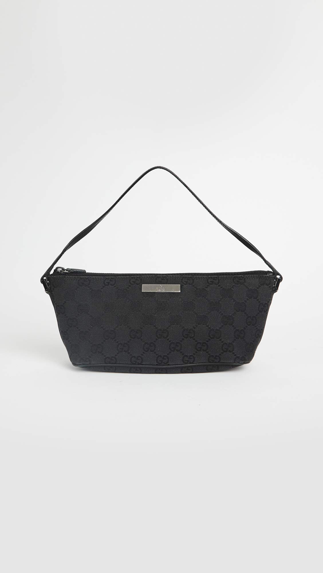 Gucci Women's Pre-Loved Boat Pochette, Gg Canvas, Black, One Size