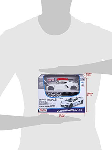 Maisto 1:24 Assembly Line 2020 Chevrolet Corvette Stingray Coupe, White