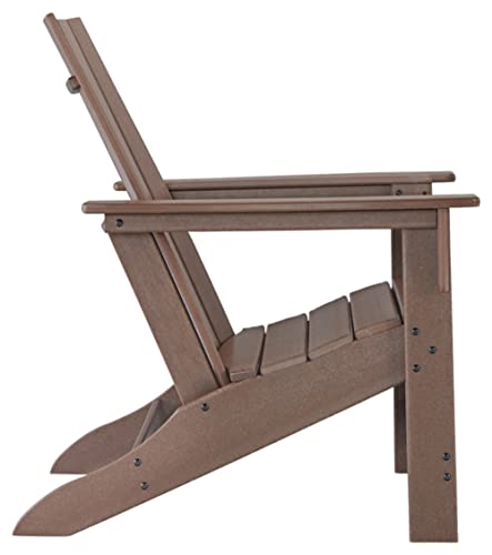 Signature Design by Ashley Outdoor Emmeline HDPE Patio Adirondack Chair, Brown