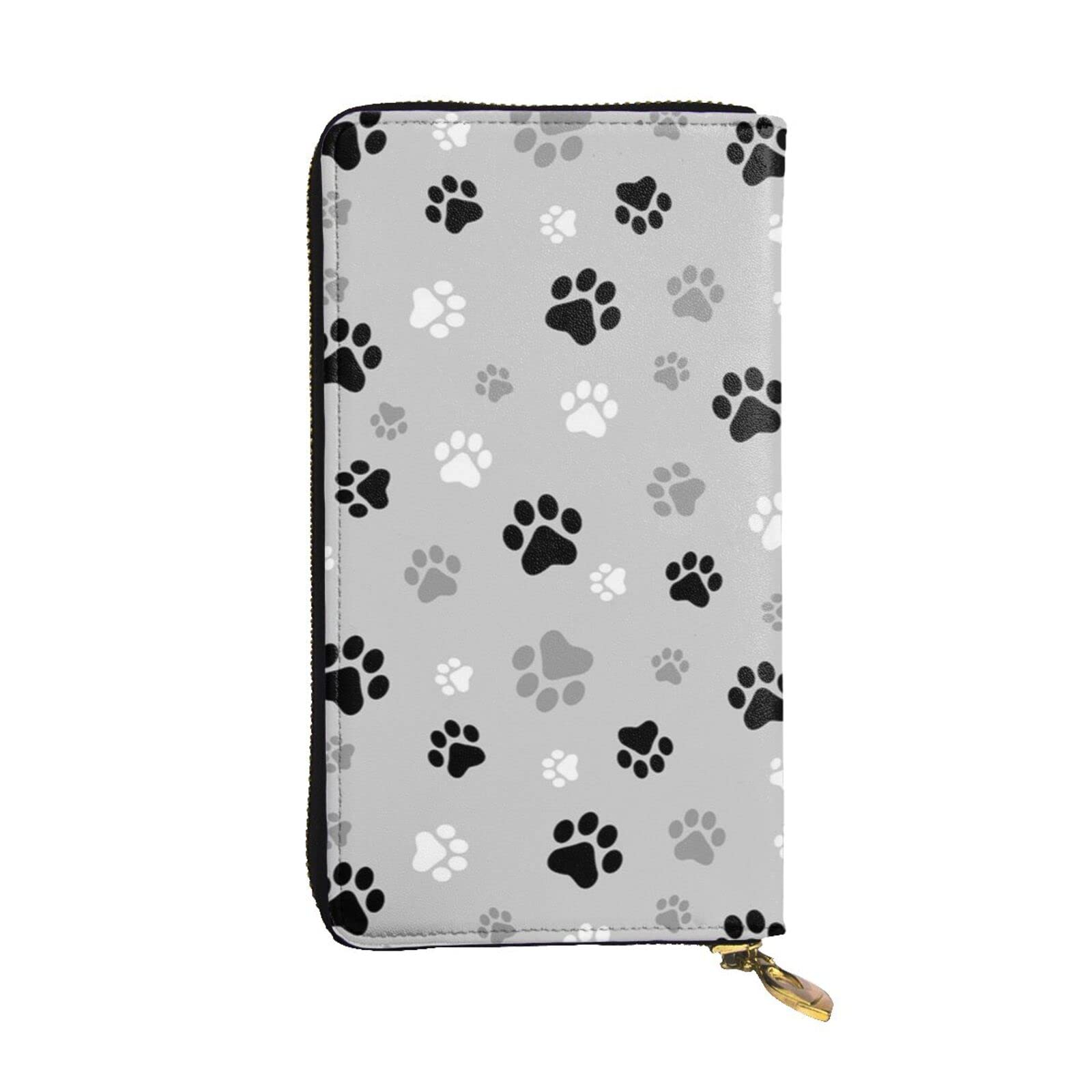 HOMETER Women'S Leather Wallet Animal Paw Prints Coin Purse Travel Credit Card Holder Zipper Purse Cell Phone Handbag