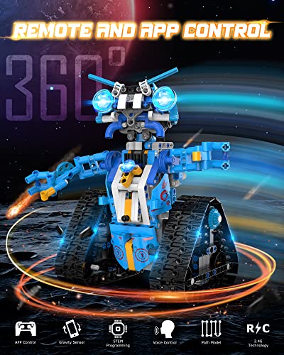 Henoda Robot Toys for 8-12 Year Old Boys Girls, Remote Control Science Programmable Building Block Kit with APP, Birthday Gifts for 8-16 Year Old Boys Girls