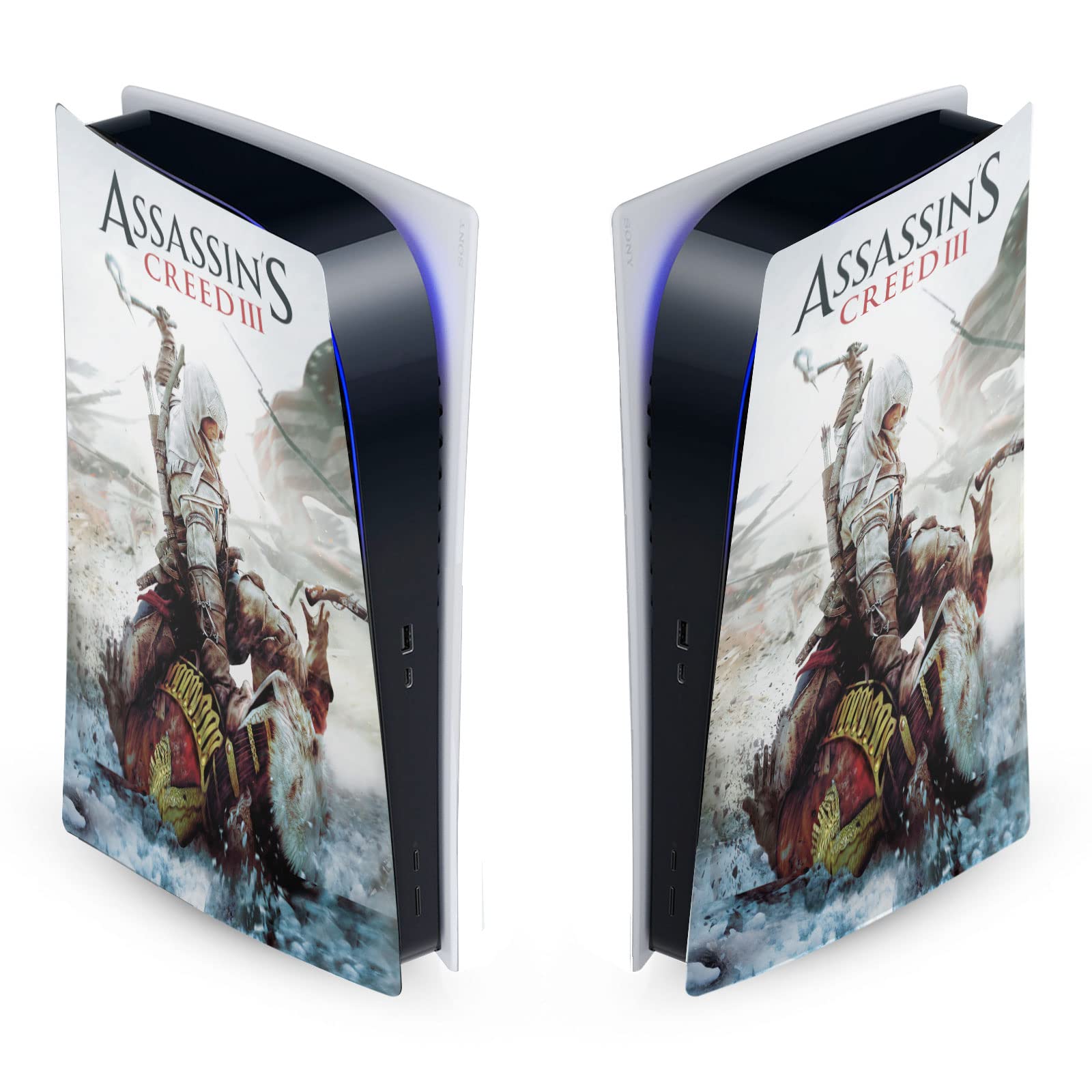 Head Case Designs Officially Licensed Assassin's Creed Game Cover III Graphics Matte Vinyl Faceplate Sticker Gaming Skin Decal Cover Compatible With Sony PlayStation 5 PS5 Digital Edition Console