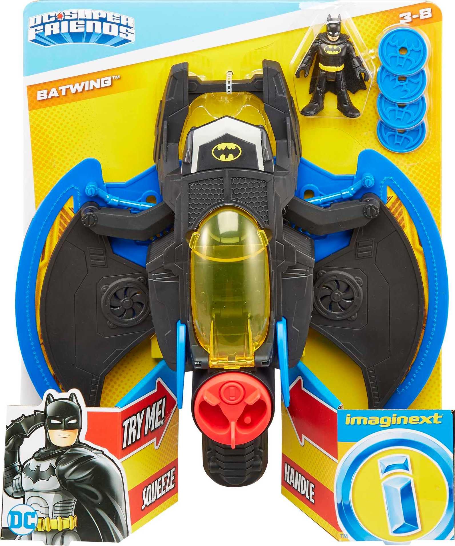 Fisher-Price Imaginext DC Super Friends Batman Toy Batwing Airplane & Figure Set for Preschool Pretend Play Kids Ages 3+ Years