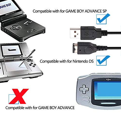 Fit for GBA SP Charger Cable, for Gameboy Advance SP Charging Cord NDS Charger Cord for Nintendo DS Console(NDS)/Game Boy Advance SP Power Cable