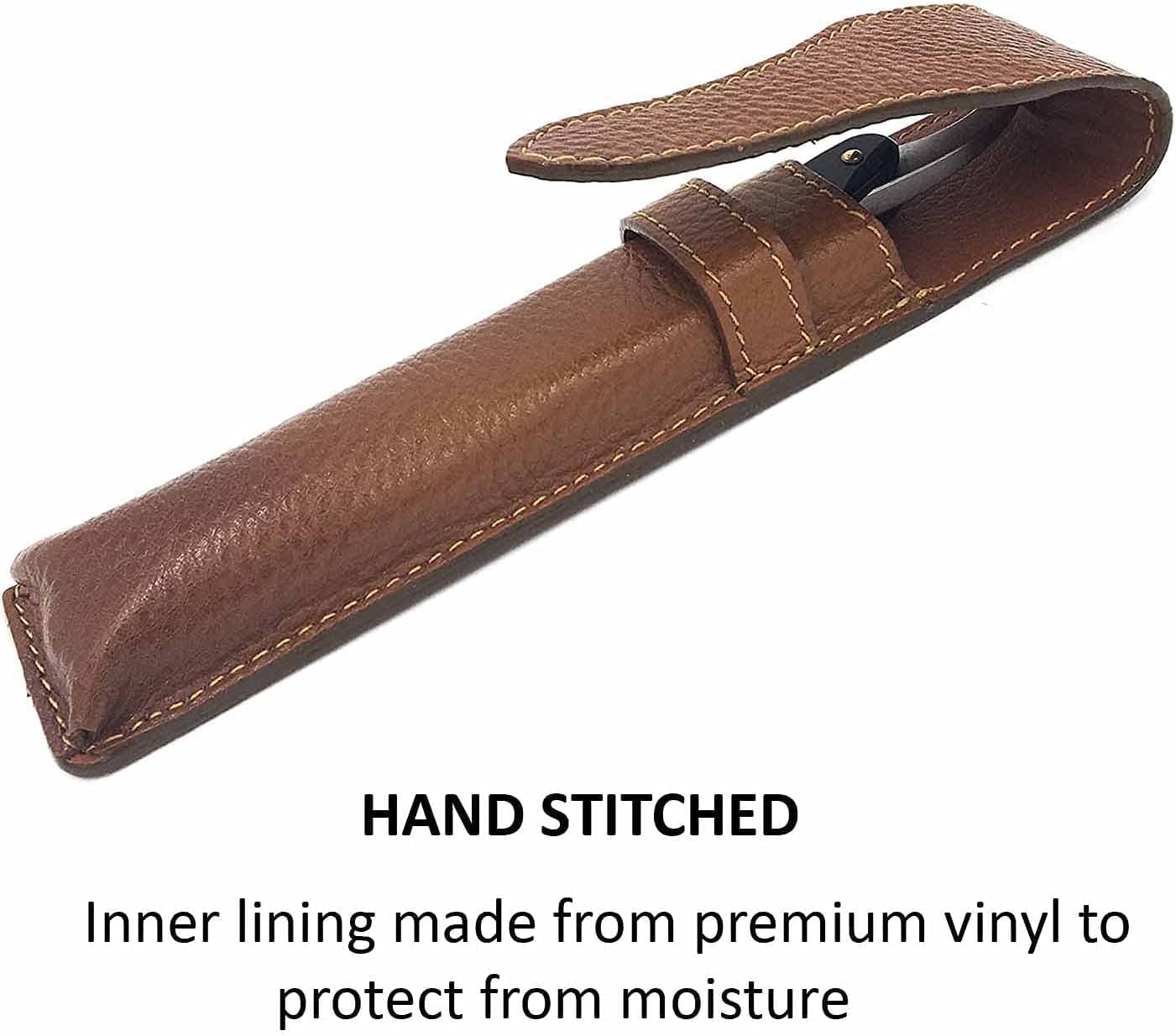 Parker Leather Saddle Brown Protective/Travel Case for Straight, Shavette and Barber Razors - from Parker Safety Razor