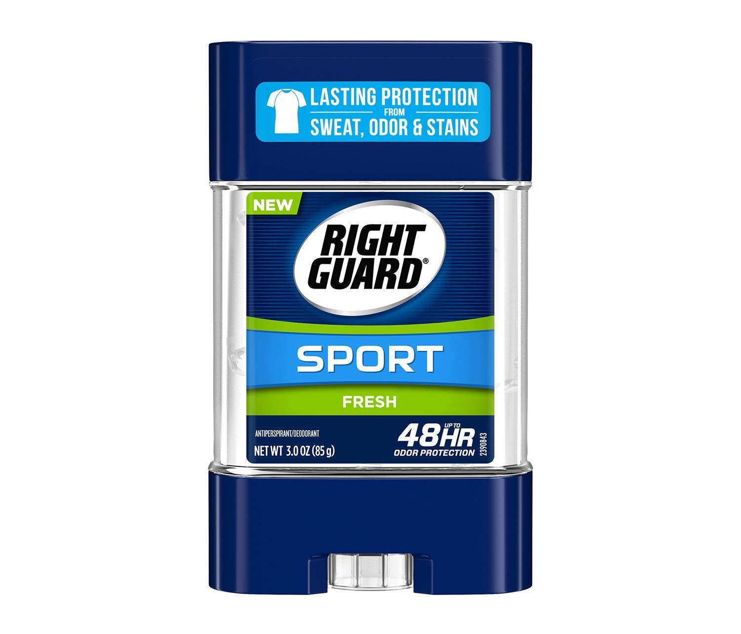 Right Guard Sport 3D Odor Defense, Anti-Perspirant Deodorant Clear Gel, Fresh 3 oz (Pack of 5)