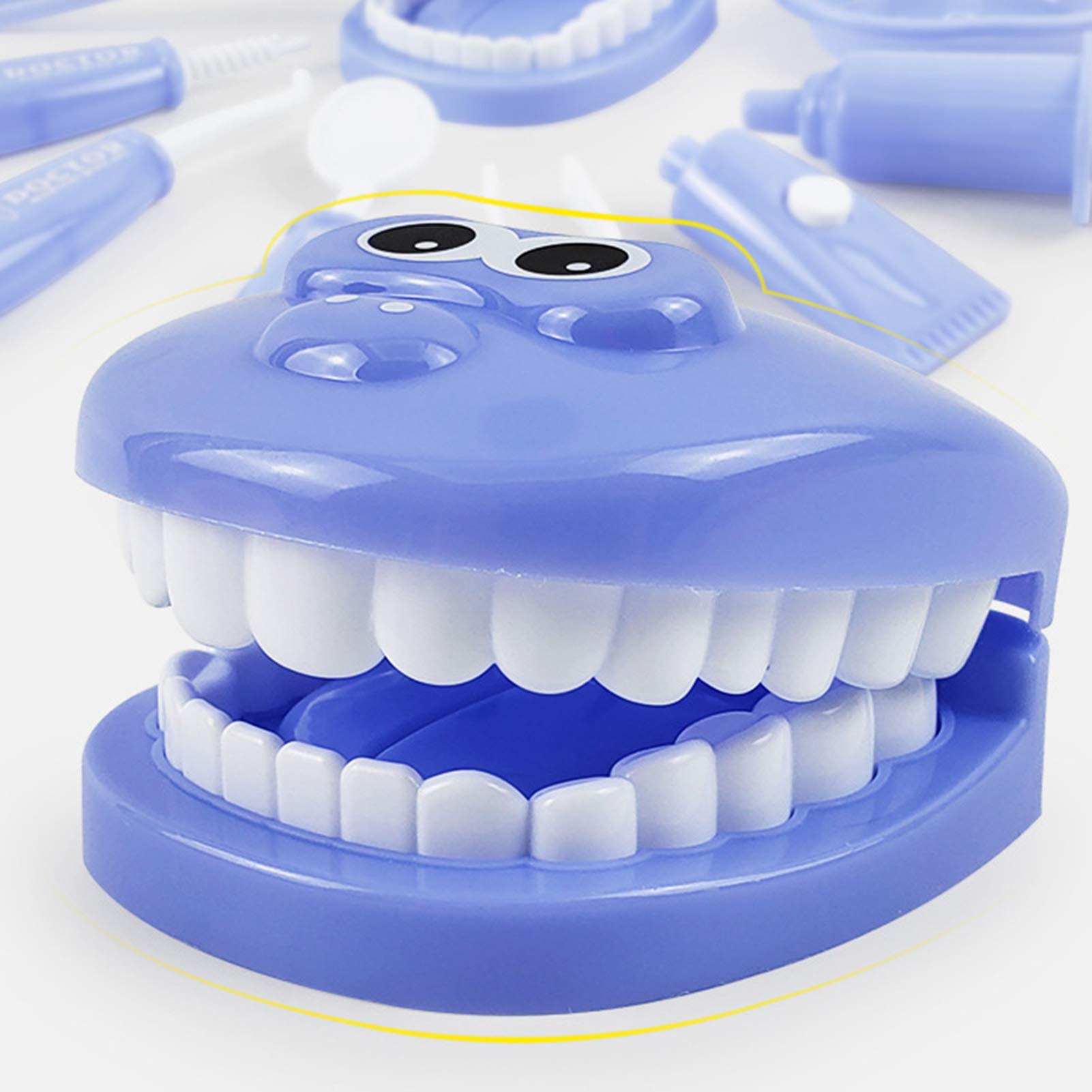 Doctor Kit for Kids, 9Pcs/Set Kids Educational Dental Scene Toys Preschool Teaching Brushing Game (Purple)