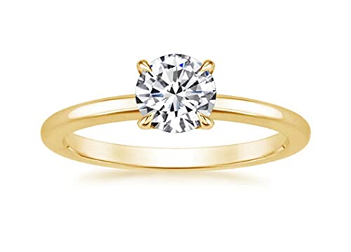 Baalaji Jewellers 1.50 CT Round Created Diamond Bridal Engagement Ring Set 14K Yellow Gold Finish Ring Size-10.5
