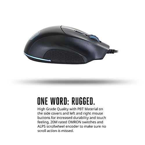 Cooler Master SGM-2007-KLON1 MasterMouse MM520 Claw Grip Gaming Mouse, 7 Buttons, RGB LED 3 Zone Light, On-The-Fly DPI 12000, Lag-Free