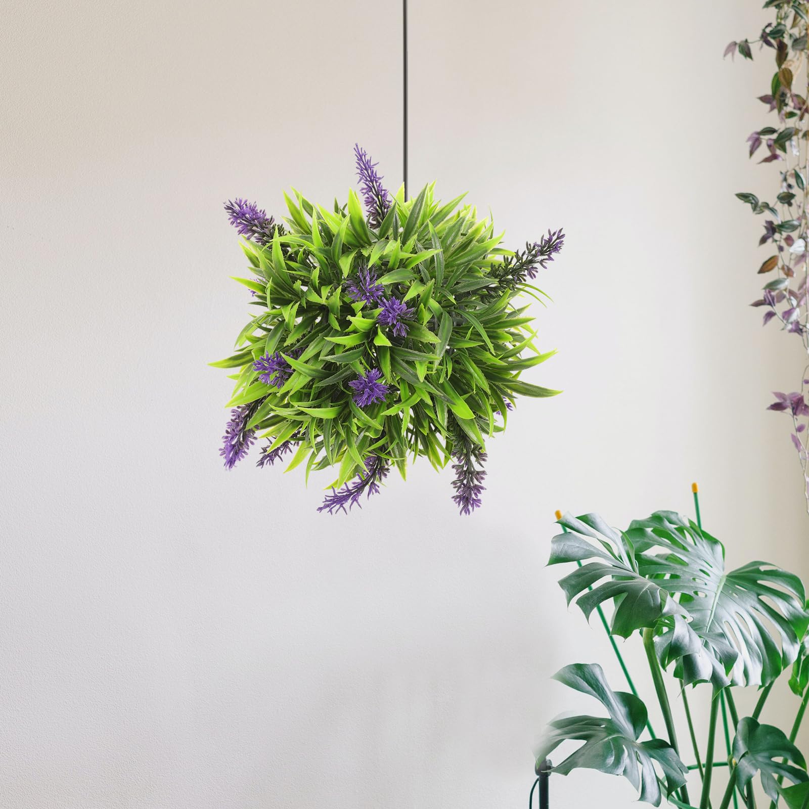 DOITOOL 2Pcs Artificial Green Plant Decorative Balls, Artificial Topiary Ball Hanging Faux Boxwood Plants for Indoor, Outdoor, Backyard, Garden, Balcony, Wedding and Home Decor
