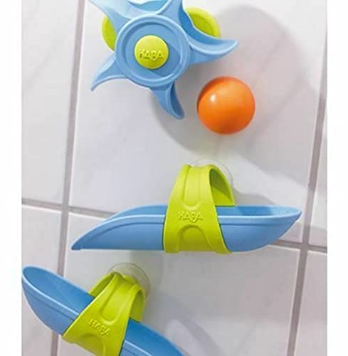 HABA Bathtub Ball Track - 6 Piece Play Set - Fosters Experimentation & Creativity for Ages 3 and Up