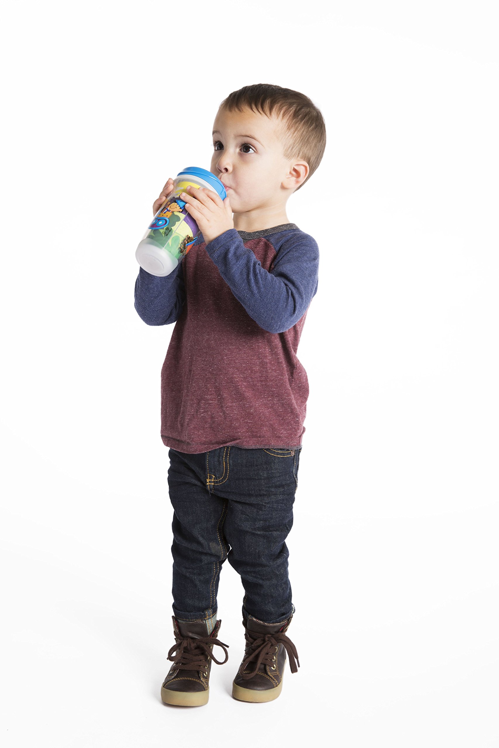 Playtex Sipsters Stage 3 Spill-Proof, Leak-Proof, Break-Proof Insulated Spout Sippy Cups for Boys - 9 Ounce - 2 Count