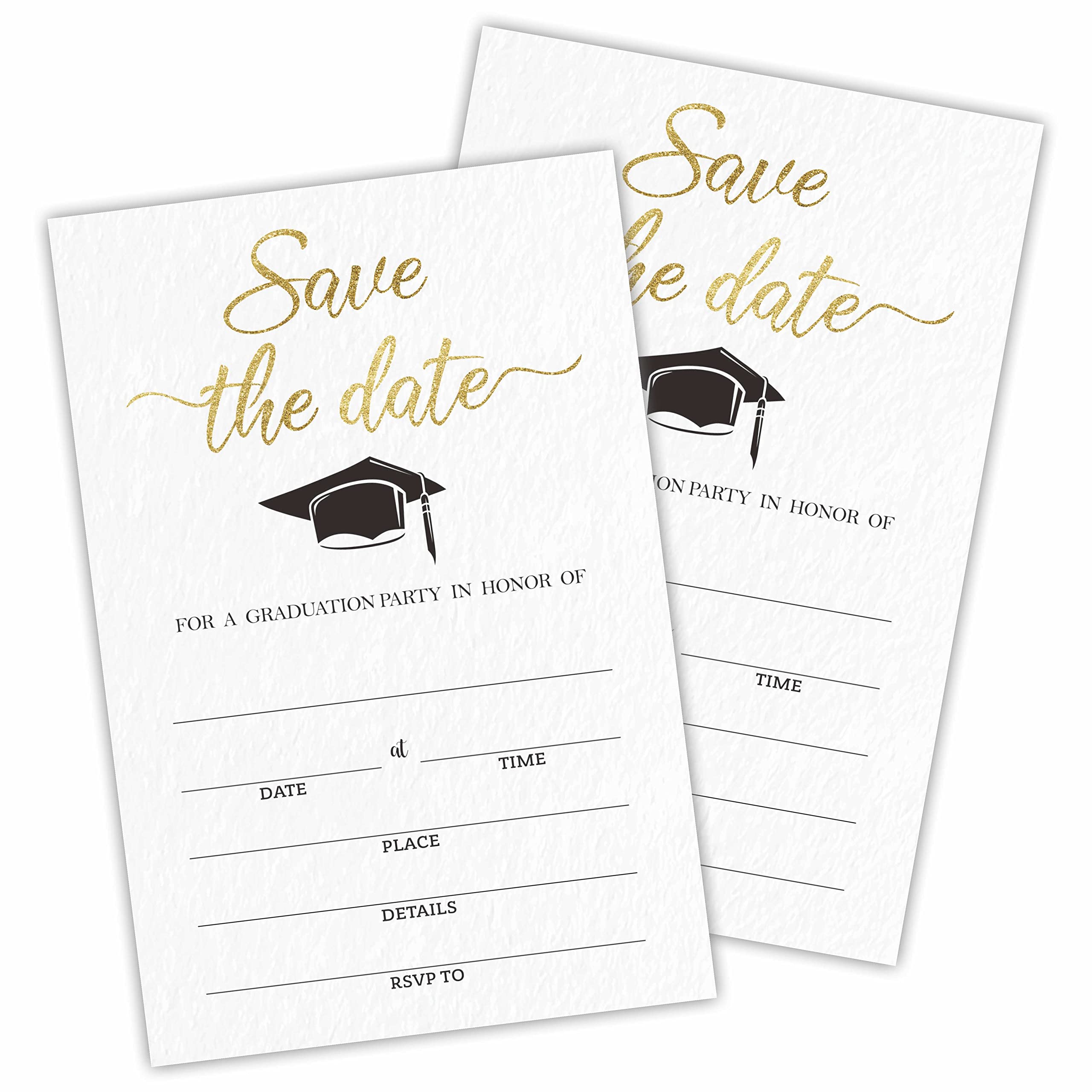 Save The Date Graduation Party Invitations With Envelopes(20 Pack), grad cap 2023 Grad Party Announcement Invite Cards For Him or Her, University Grad Celebration,Party Favors & Supplies-BYYQK-A04