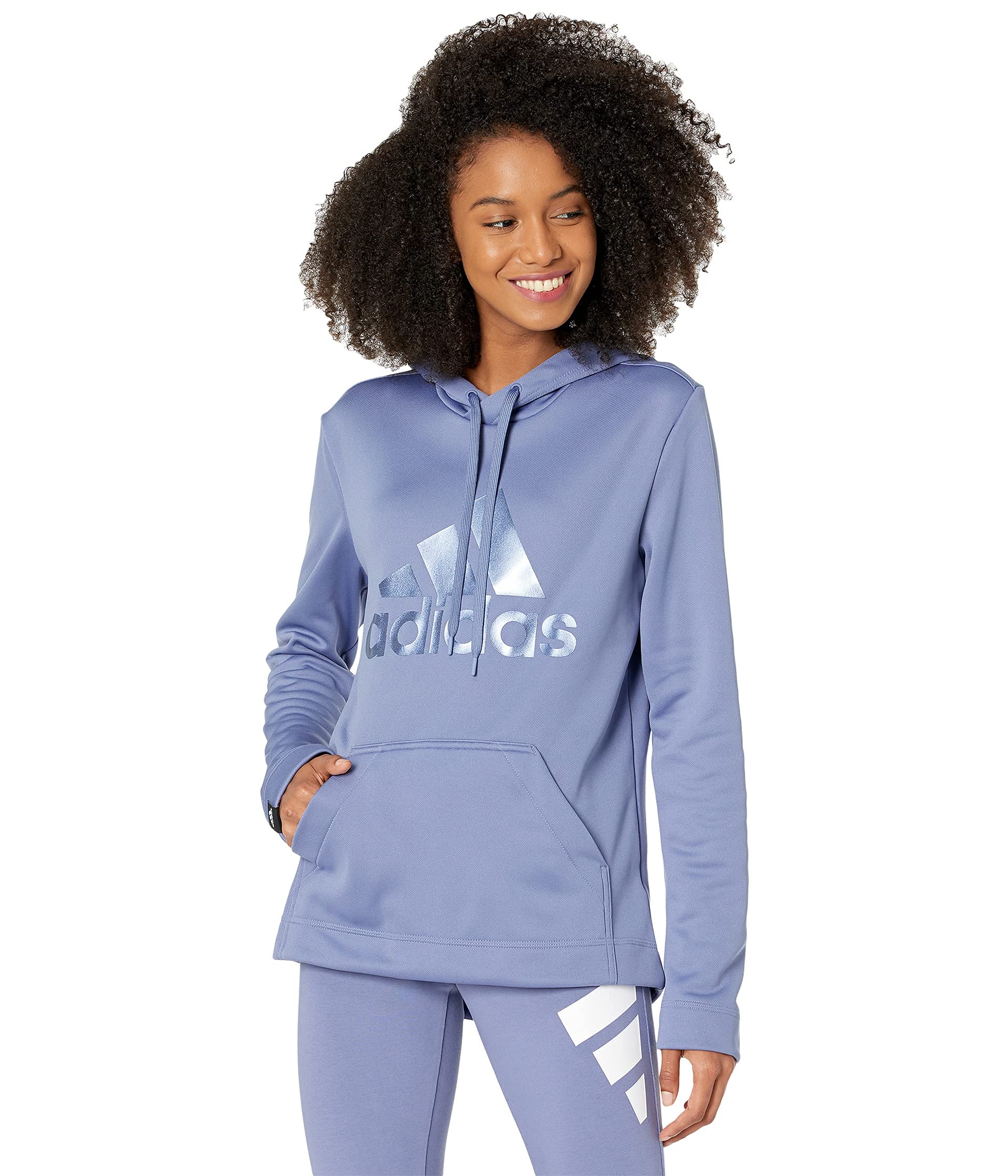 adidas Women's Game and Go Big Logo Hoodie, Orbit Violet/Orbit Violet, X-Large