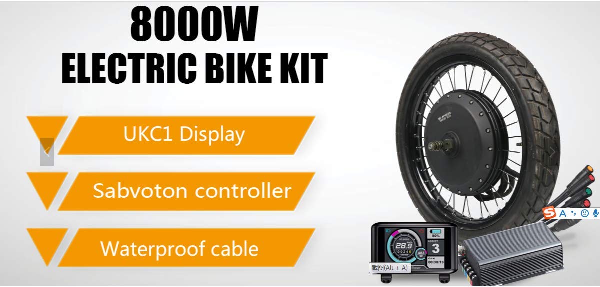 Alarm Lock !Sabvoton Waterproof Controller Programmable, 72v 8000w QS 273 electric bike hub motor conversion kit with TFT colorful display ,alarm lock(19inch Rear)