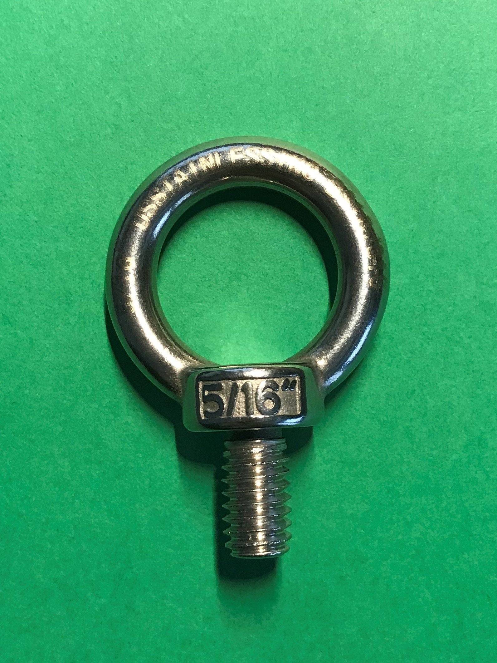 US STAINLESS 4 Pieces Stainless Steel 316 5/16" Lifting Eye Bolt 5/16" UNC Marine Grade Pitch of 18