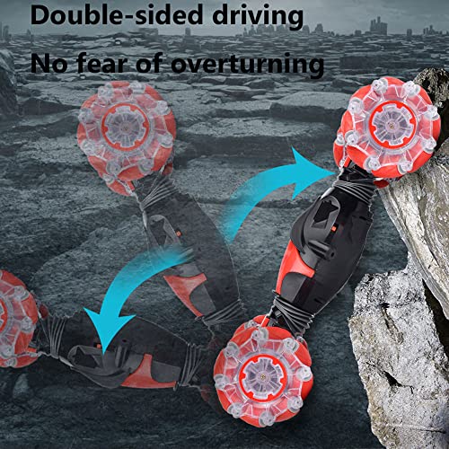 HDZXC All-Terrain RC Stunt Car,Remote Control Car,Deformable Off Road Truck,360 ° Flips Twisting Climbing Vehicle,Double Sided Rotating Race Car with Lights,for Kids