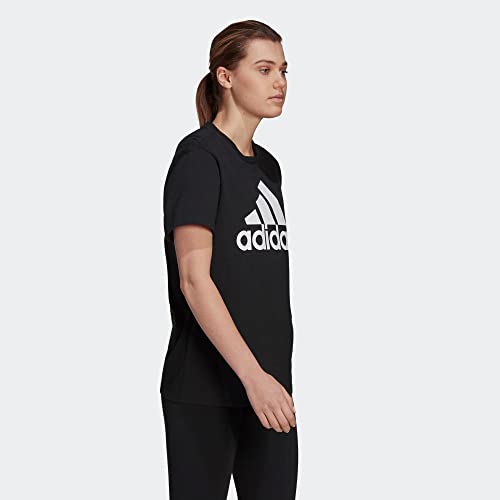 adidas Women's Essentials Logo Boyfriend Tee, Black/White, Small