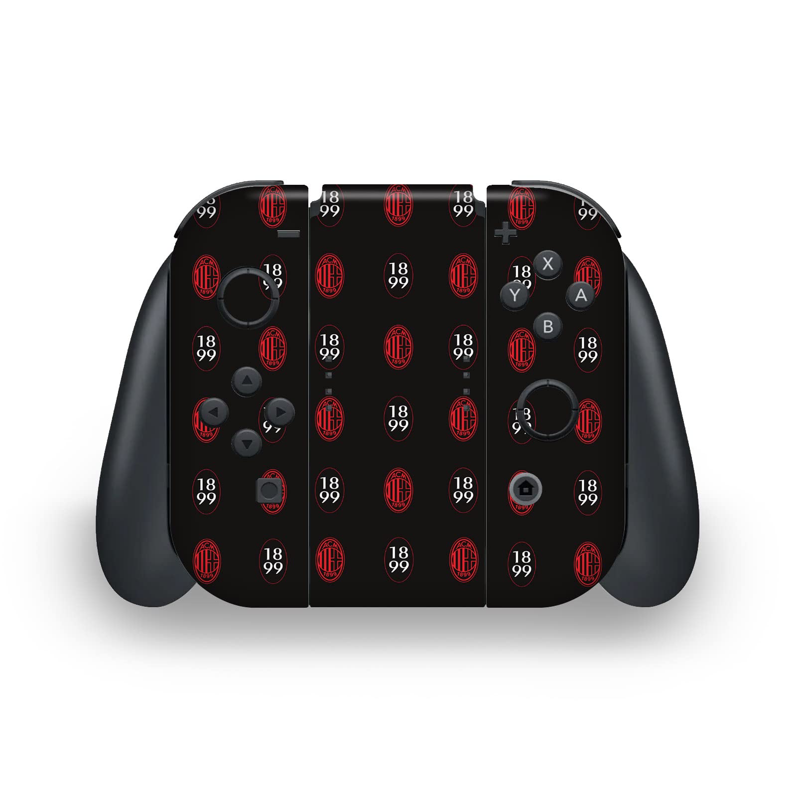 Head Case Designs Officially Licensed AC Milan Pattern Logo Art Vinyl Sticker Gaming Skin Decal Cover Compatible With Nintendo Switch OLED Bundle