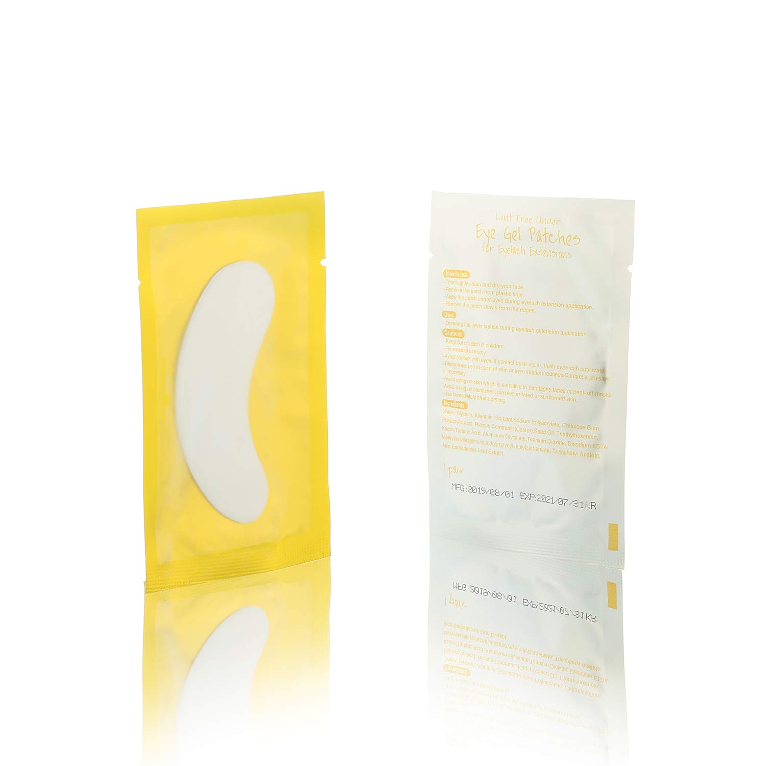 Voncasen 100 Pairs Set Under Eye Pads, Comfy and Cool Under Eye Patches Gel Pad for Eyelash Extensions Eye Mask Beauty Tool (Gold)