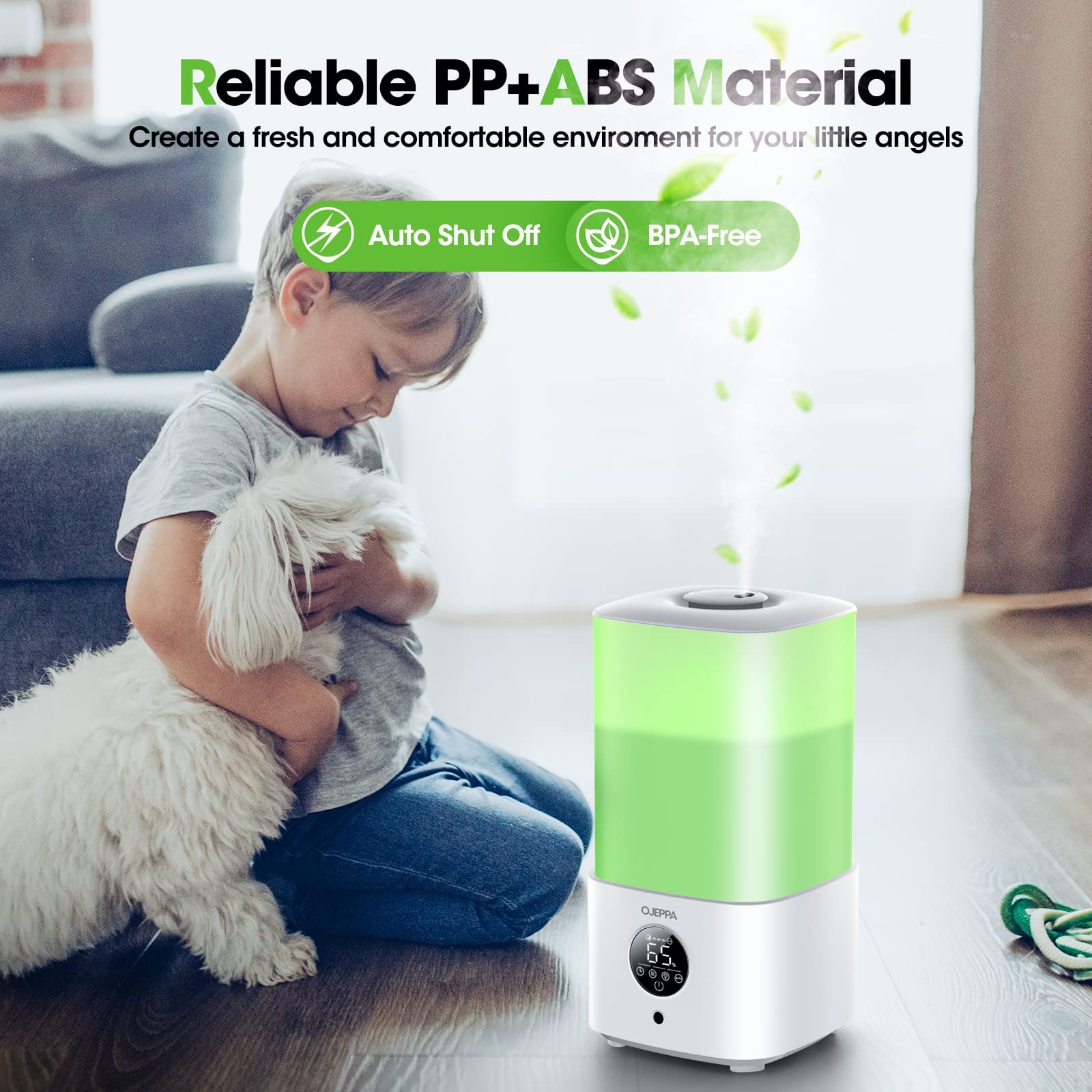 Humidifiers for Bedroom, 2.5L Ultrasonic Cool Mist Humidifiers for Baby Home Office Nursery & Plants, Top Fill Air Humidifier, Super Silent Sleep Mode,Auto Shut-Off (1)