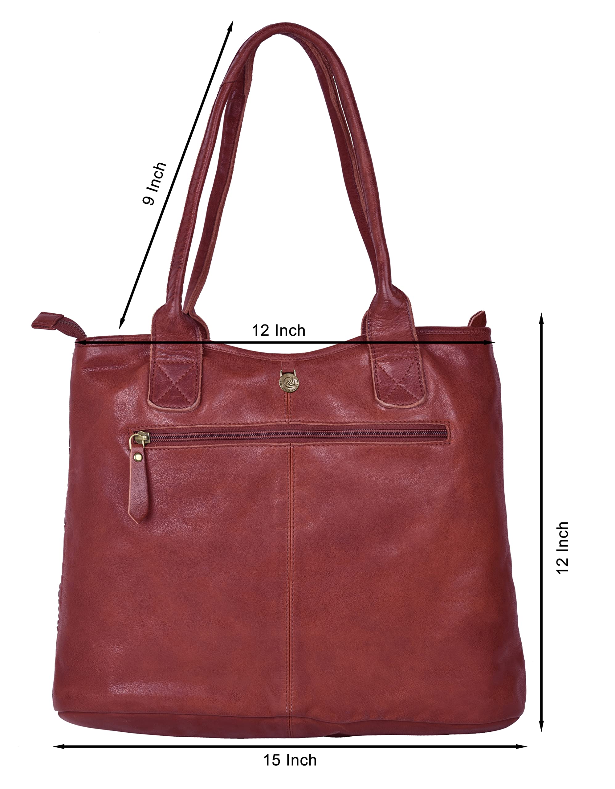 ANTONIO VALERIA Alice Red Braided Washed Leather HandBag for Women