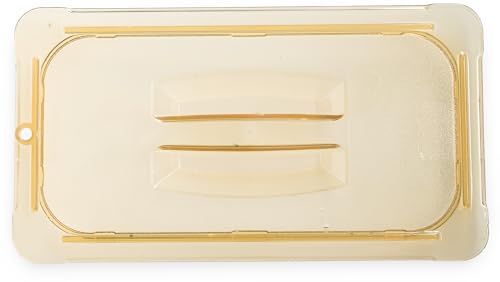 Carlisle FoodService Products Storplus 1/3 Size High Heat Food Pan Lid with Molded Handle for Catering, Buffets, Restaurants, High Heat Plastic, Amber