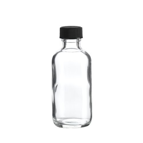 Premium Vials B27-36 Boston Round Glass Bottle with Cap, 4 oz Capacity, Clear (Pack of 36)