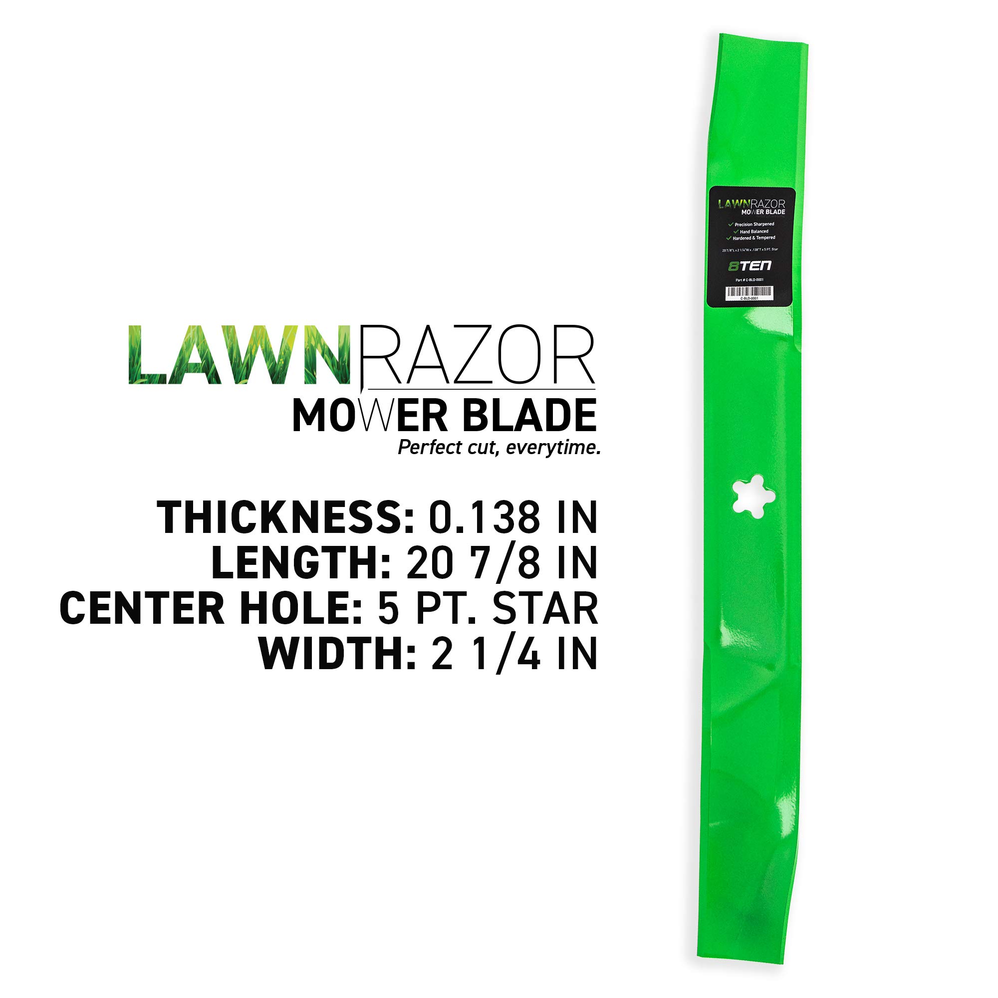 8TEN LawnRAZOR Mower Blade Set for AYP Husqvarna LT LTH 130 1542 1842 42 Inch Deck 134149 138971 138498 532134149 (Mulching)