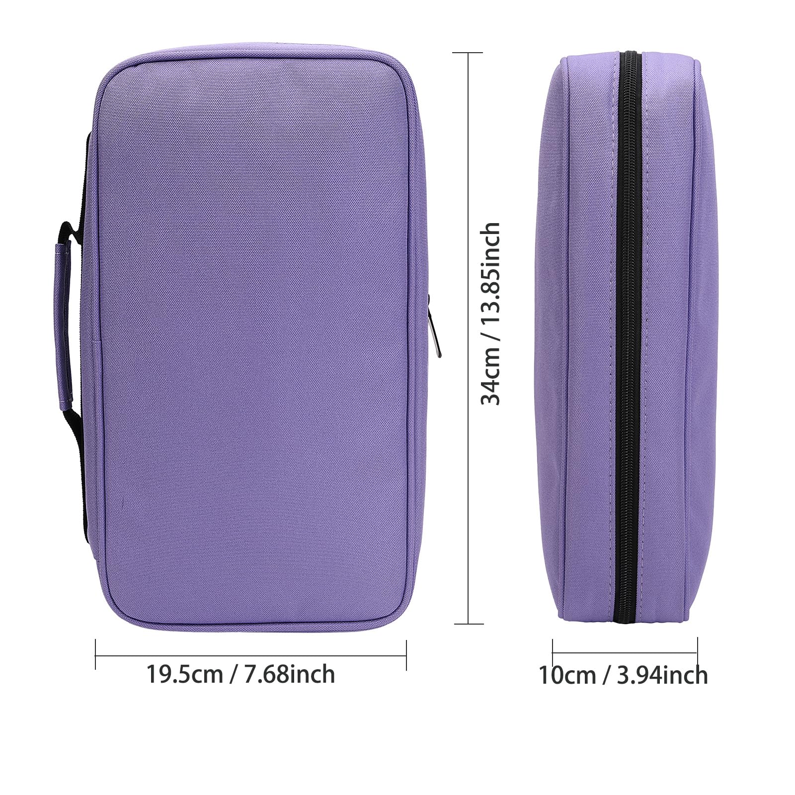 BOMKEE 60 Slots Marker Organizer Case, Large Marker Case for 60 Markers Big Capacity Marker Storage Bag Pen Case Pencil Pouch with Carrying Handle
