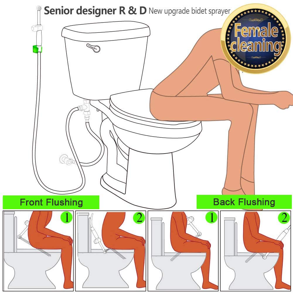 SonTiy Brass Handheld Bidet Sprayer for Toilet, 7.2β Bidet Wand and 7.9" Bidet Wand, Cloth Diaper Toilet Sprayer Bidet Attachment with Backflow Preventer