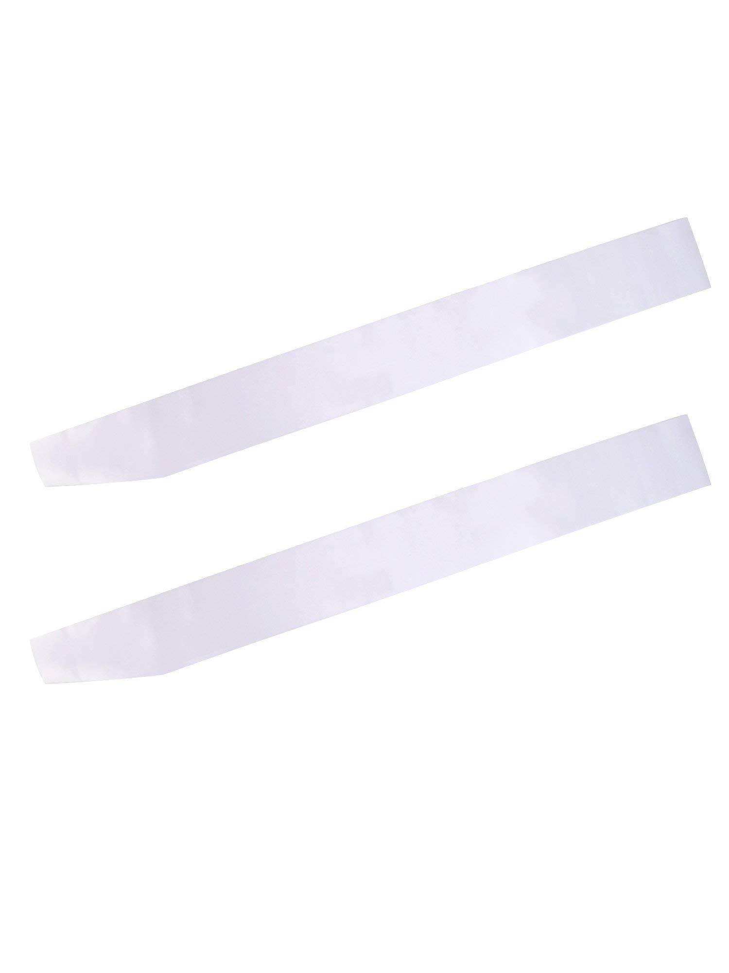 Blank Satin Sash Party Accessory for Wedding, Party Decorations and DIY, White (2)
