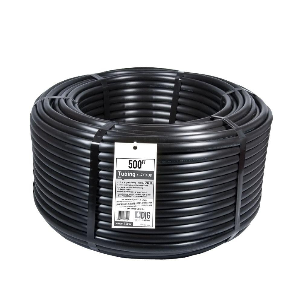 DIG TS500 1/2" .620 x .710 Poly Irrigation Tubing, 500'
