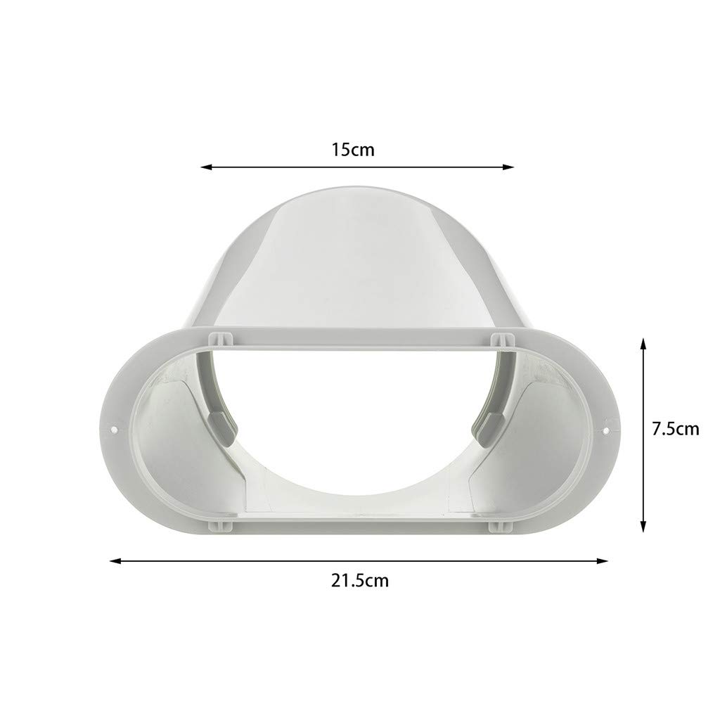 FOLOU 5.9 inch Air Conditioner Portable Exhaust Hose Window Adapter, AC Tube Connector for Vent Seal Kit Plate, Portable Air Conditioning Flat Body Duct Interface Pipe Accessories 15*1.5*7.5cm