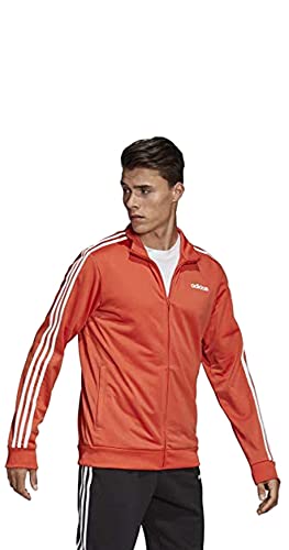 adidas Men's Essentials 3-Stripes Tricot Track Top Glory Amber/White Medium