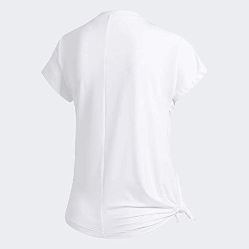 adidas Women’s 3-Stripes Tie Tee, White, X-Large